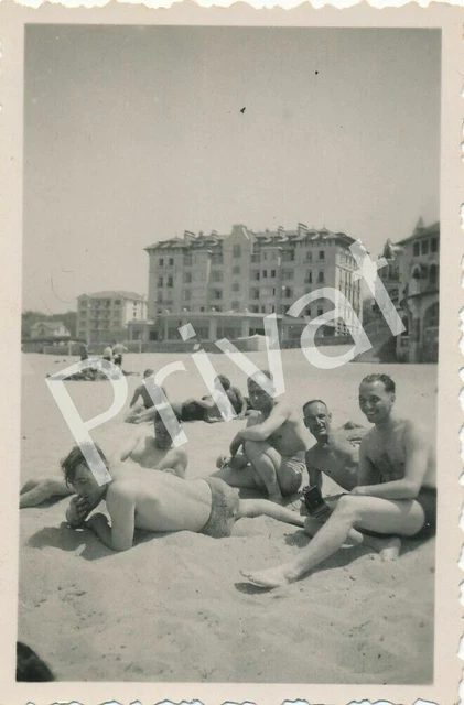 PHOTO WK 2 Soldats Wehrmacht Loisirs Baden Nu Plage De Sable France A1 ...