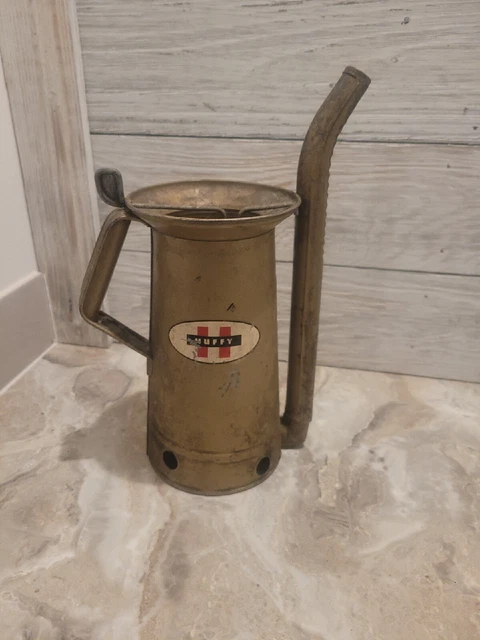 VINTAGE HUFFY GAS Station Half Gallon Liquid Oil Can # H-27 With Spout ...