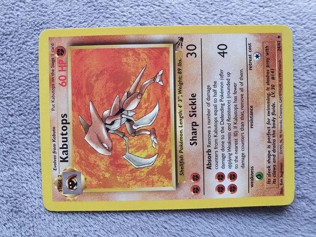 PAPIER POKEMON KABUTOPS 24/62 Rare Set Fossil Eng Nb EUR 5,49 - PicClick FR
