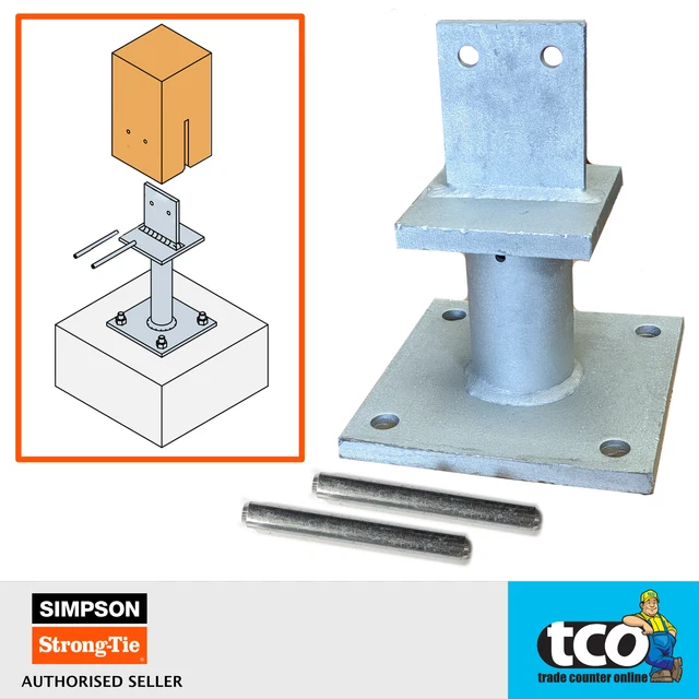 SIMPSON HEAVY DUTY Elevated Post Base | Galv Steel Glulam Beam Support ...