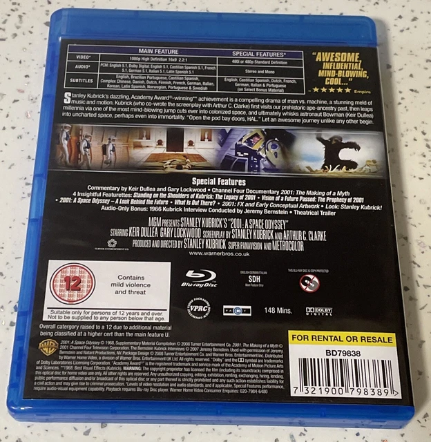 2001 - A Space Odyssey [Blu-ray] [Region Free] Keith Dullea, Gary ...