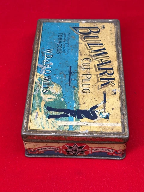 VINTAGE EARLY 1900'S "BULWARK CUT PLUG/ W.D. & H.O. WILLS" TOBACCO TIN ...