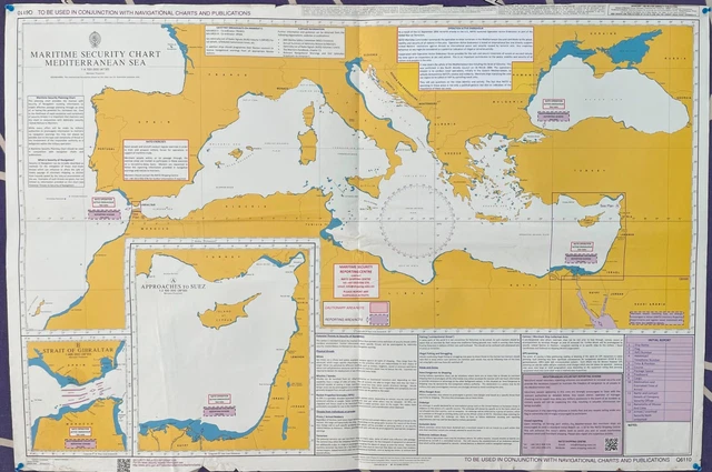 ADMIRALTY Q6110 MARITIME SECURITY MEDITERRANEAN SEA Map Chart Marine ...