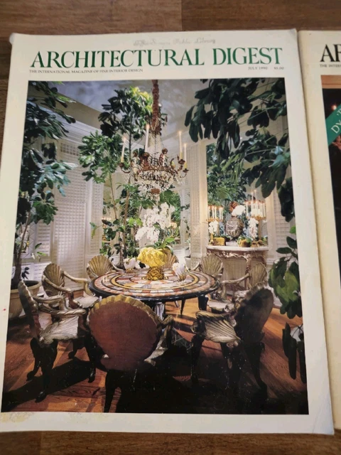 2 VINTAGE ARCHITECTURAL Digest Magazines February 1984, July 1990 ...
