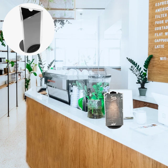 CLEAR TABLE SIGN Triangular Acrylic Leaflets Restaurant Menu Office £14 ...