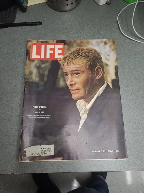 LIFE MAGAZINE ISSUE JANUARY 22 1965 PETER O'TOOLE AS LORD JIM Vintage £ ...