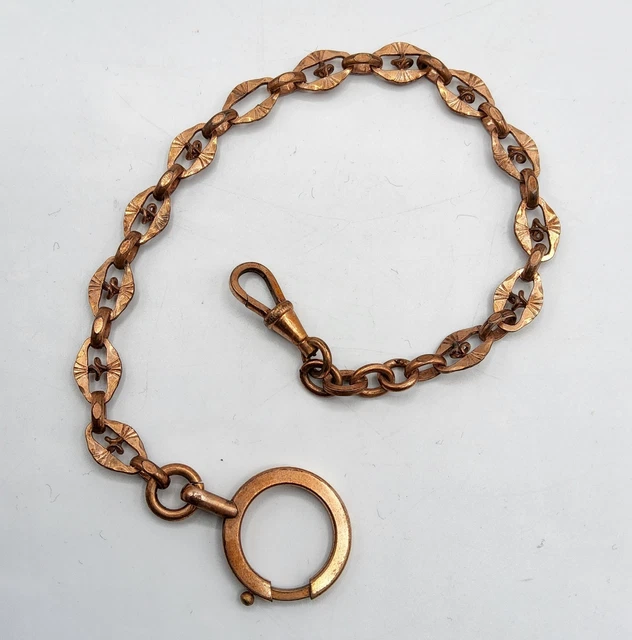 CHAÎNE DE MONTRE à gousset en métal doré plaqué or XIXème EUR 45,00 ...