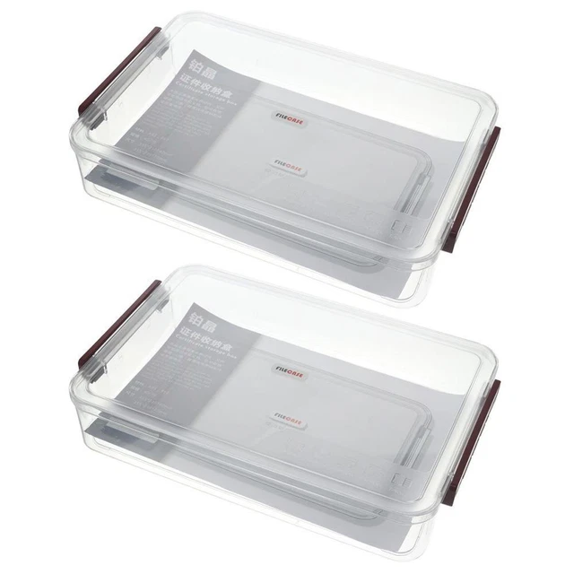 CLEAR PLASTIC FILE Box A4 Document Case Paper Organizer EUR 18,44 ...