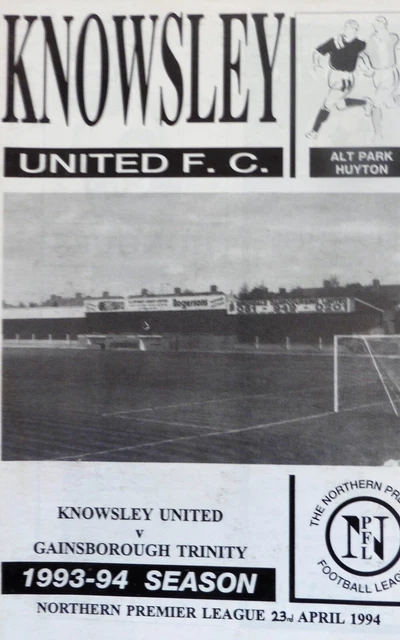 KNOWSLEY UNITED V Gainsborough Trinity 23/4/1994 Northern Premier ...