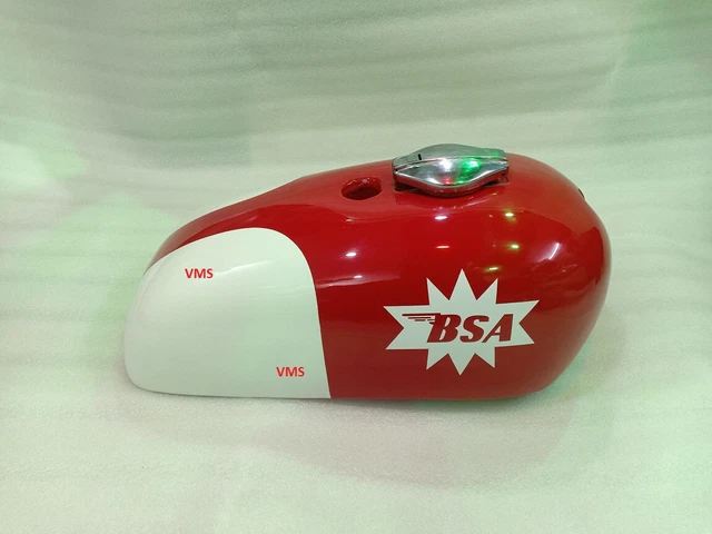 BSA A65 SPITFIRE Hornet 2 Gallon Red Painted Fuel Gas Petrol Tank +Cap ...