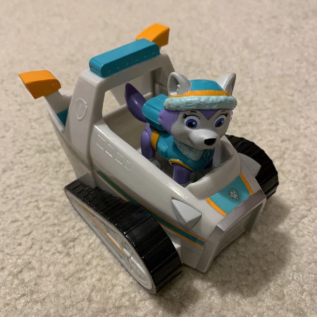 PAW PATROL EVEREST Snowmobile Snow Plow Rescue Vehicle Figure Playset ...