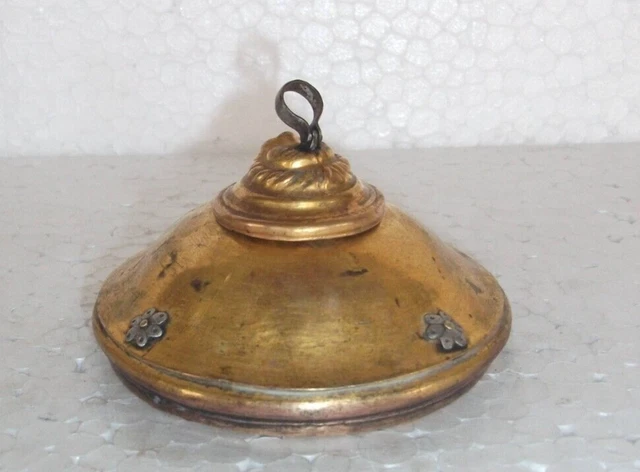 VINTAGE HANDCRAFTED FINE Copper Gold Plated Round Tobacco/Snuff Powder ...