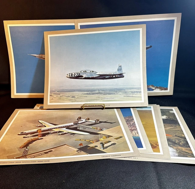 SET OF 9 Lockheed Martin 14" x 11" Lithographs Illustrations Airplanes ...