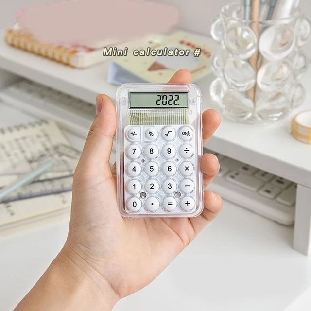 TRANSPARENT ELECTRONIC CALCULATOR Mini Desktop Calculator Student EUR ...
