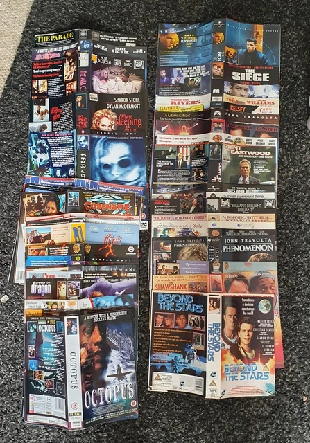 125X EX-RENTAL, SAMPLE, sell thru VHS Betamax Video Sleeves Covers post ...