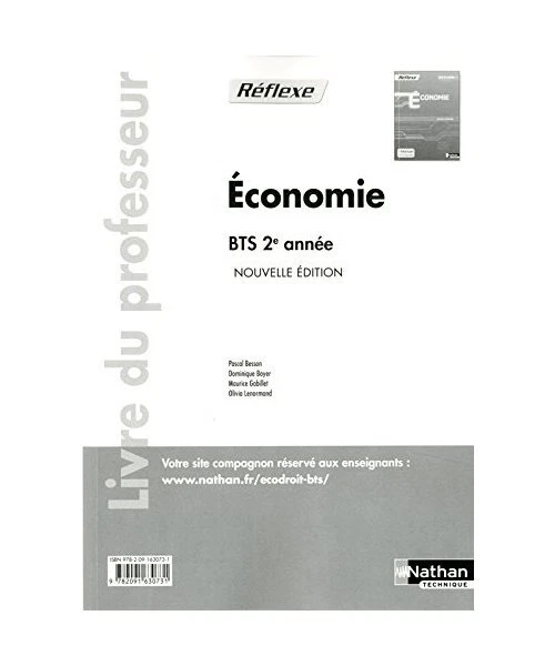 ECONOMIE BTS 2E année Pochette Réflexe BTS Livre du professeur, Besson, Pascal EUR 17,32 ...