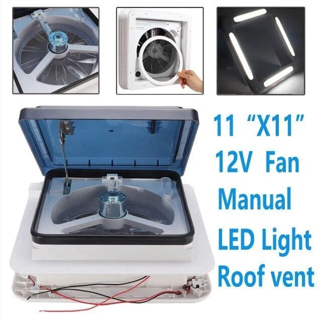 12V ROOF VENT Fan Camper Van Motorhome RV Caravan Skylight Vent with ...