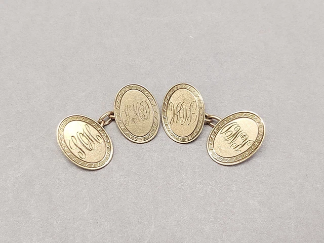 A GOOD PAIR Of Antique/Vintage 9ct Gold Cufflinks Hallmarked Birmingham ...