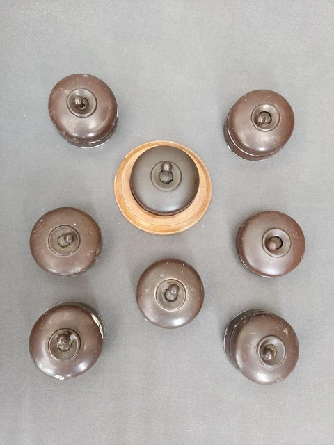 VINTAGE BAKELITE LIGHT Switch Antique Old Art Deco Dolly Toggle 1930's ...