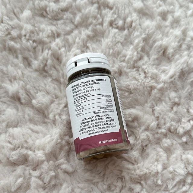 MYVITAMINS COCONUT & Collagen Vitamin C 30 Capsules NEW Anti-Aging £4. ...