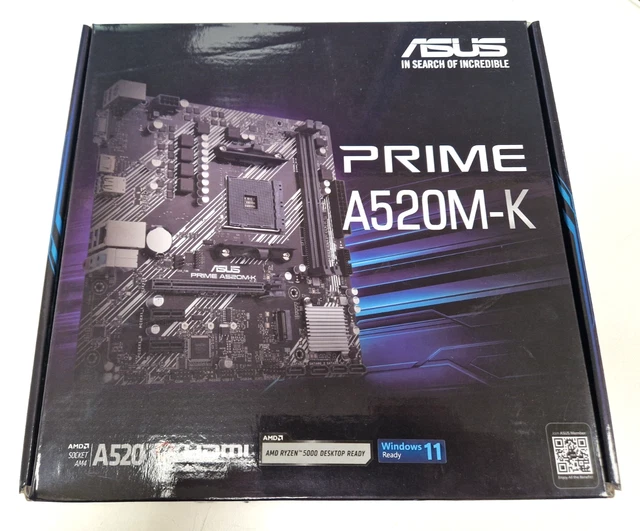 ASUS PRIME A520M-K Micro ATX Motherboard AMD AM4 DDR4 HDMI VGA M.2 Slot ...