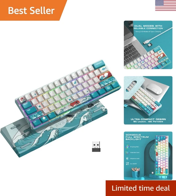 60% MECHANICAL WIRELESS Gaming Keyboard - RGB Backlit, Gateron Yellow ...