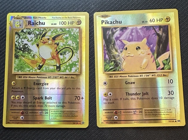 POKÉMON JCG - Pikachu - 35/108 - Holo inversé - XY Evolutions & 36/108 ...