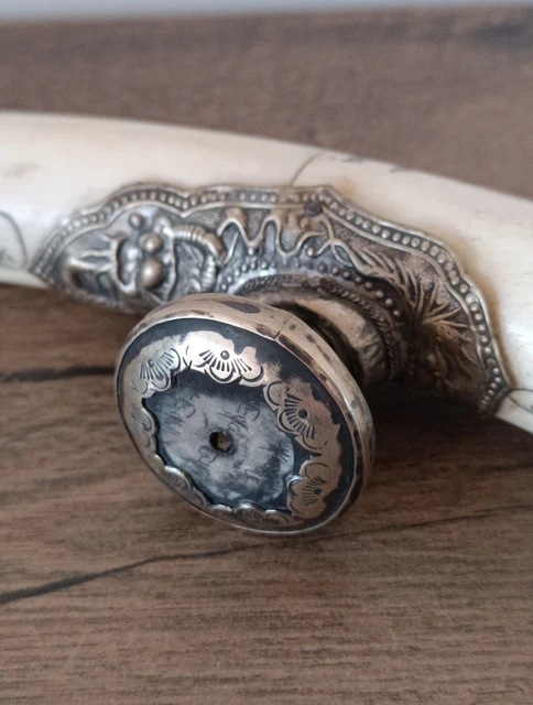 ANCIENNE PIPE ASIE Os Décoré Argent Metal Fumeur Chine Japon EUR 80,00 ...