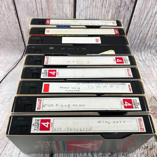 9 X E240 recordable VHS video cassettes in cardboard sleeves - Used ...