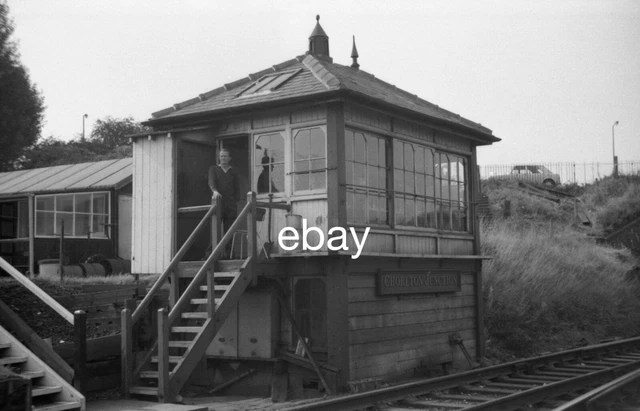 ORIGINAL 35MM NEGATIVE of Chorlton Junction signal box, Sept 1969 £19. ...