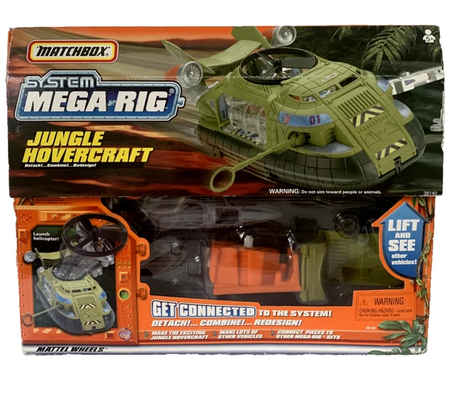 VINTAGE MATTEL 1999 Matchbox~~MEGA RIG JUNGLE HOVERCRAFT PLAYSET #38140 ...