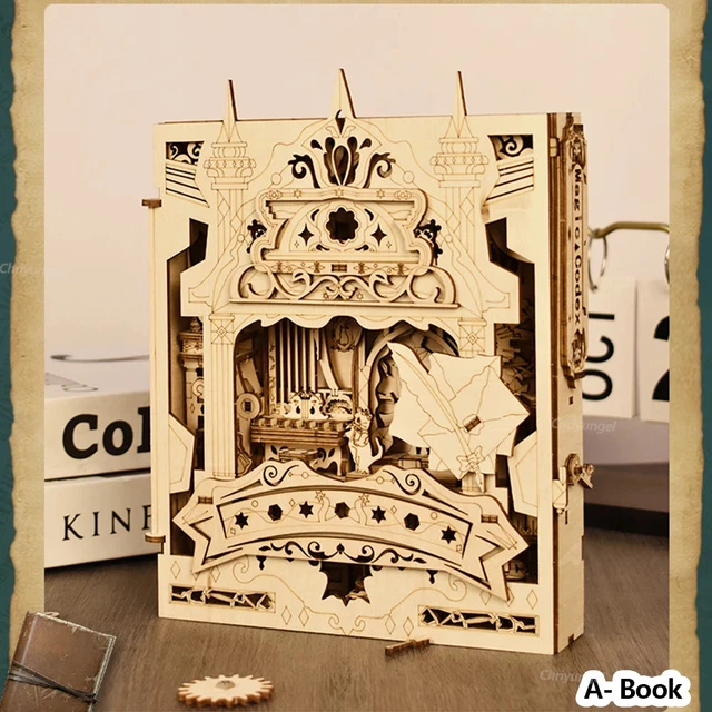 BOOK OF SECRETS 3D Puzzle Wooden DIY Assembly Miniature House Kit Home ...