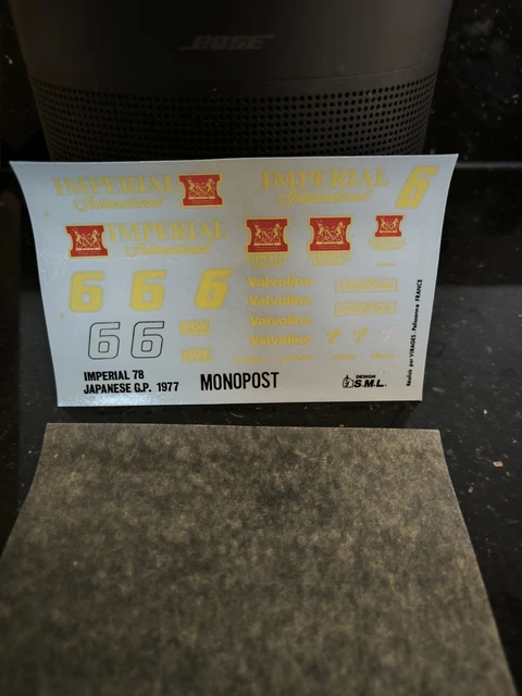 MONOPOST &IMPERIAL& DECALS for Tamiya Lotus 78 in 1/24scale. £10.78 ...