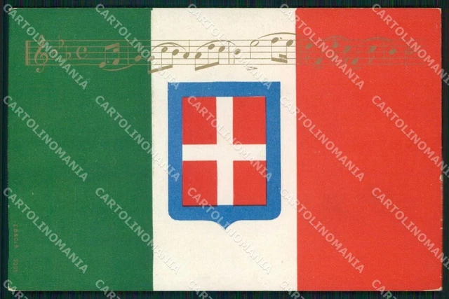 PATRIOTTISMO ITALIA TRICOLORE Italian Flag Inno Spartito Sheet Music cp ...