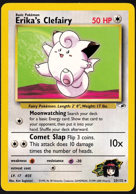 ERIKA'S CLEFAIRY 25/132 Gym Heroes 2000 Pokemon TCG Card NM $18.99 ...