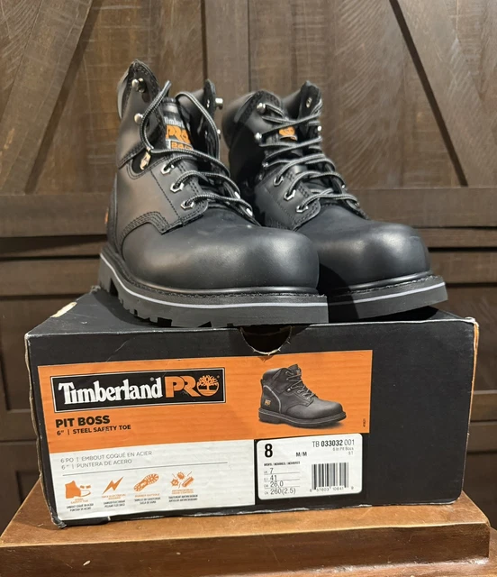 TIMBERLAND PRO MEN’S Pit boss Steel Safety Toe Size 8 Men NEW w/ Box £ ...