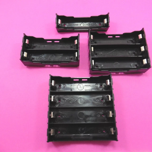 1-4 18650 CELL Battery Holder Case Box with Leads Pins PCB Board Mount ...
