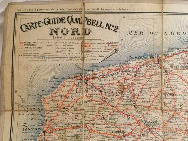 WW1 FRENCH MAP Carte Guide Campbell No. 2 NORD May 1915 £20.00 ...