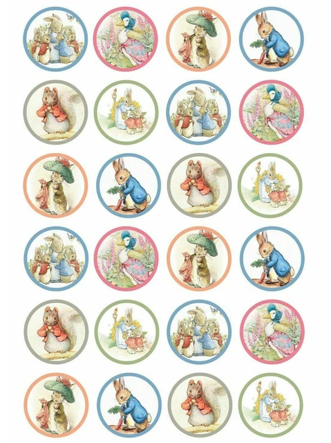 24X PETER RABBIT Edible Cupcake Toppers ICING 4cm (uncut) $19.95 ...