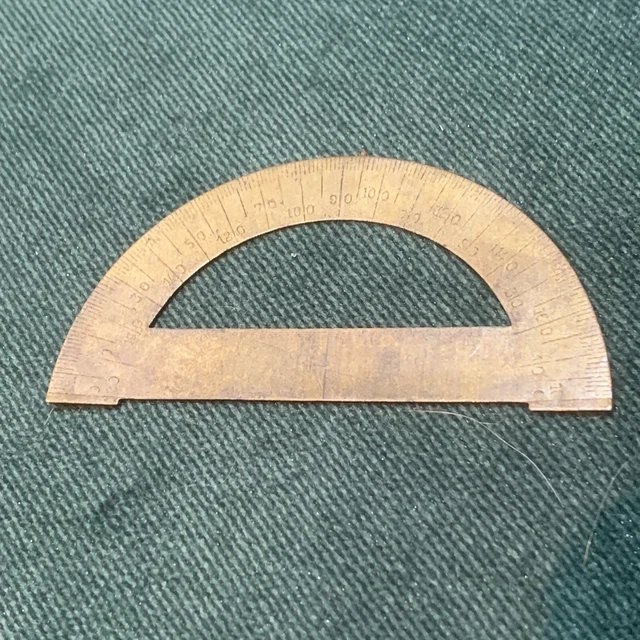 VICTORIAN ANTIQUE ENGLISH Brass Math Mathematics Protractor Engineers ...