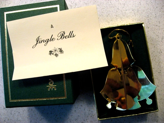 VTG DANBURY MINT Jingle Bells 20 Kt. Gold Plated Christmas Ornament $13 ...