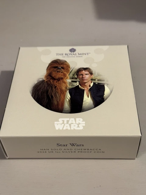 2024 1OZ SILVER Proof Coin - Star Wars Han Solo And Chewbacca With COA ...