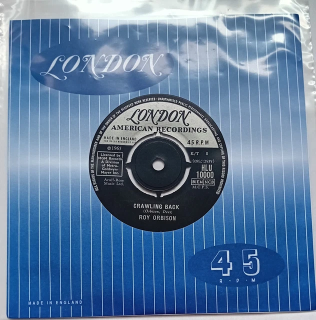 ROY ORBISON - disque vinyle Crawling Back 7" LONDRES 1965 HLU 10000 EUR ...