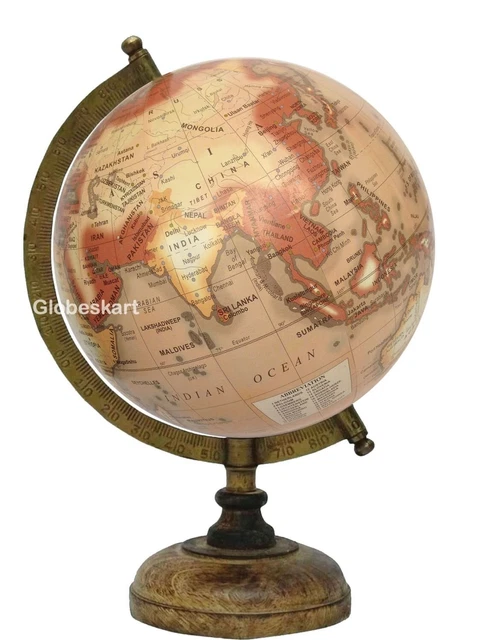 GLOBES WORLD ROTATING Earth Map 8 inch Peach Color Gift For Table Decor ...