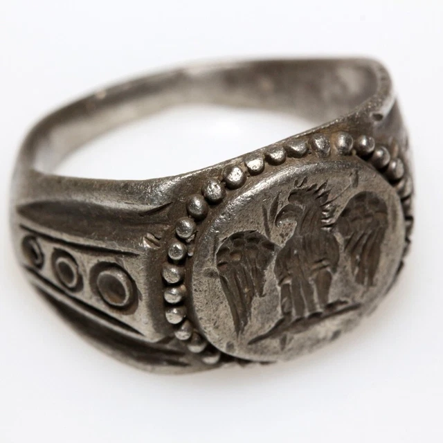 ANCIENT ROMAN LEGIONARY silver seal ring circa 100-400 A.D-Eagle ...
