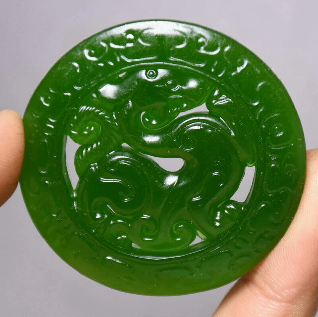 5CM OLD CHINESE Green Jade Feng Shui Pixiu Dragon Beast Pendants EUR 24 ...