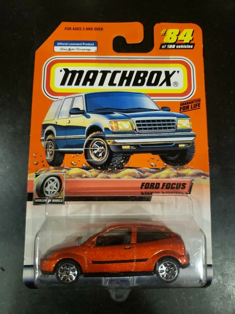 MATTEL MATCHBOX 2000 #84 Ford Focus Dark Bronze Body Black Base PETAL ...