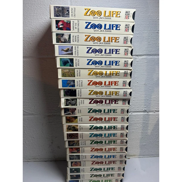 ZOO LIFE W/ Jack Hanna Set 20 VHS Tapes EUC Vintage 1990s Animals Kids ...