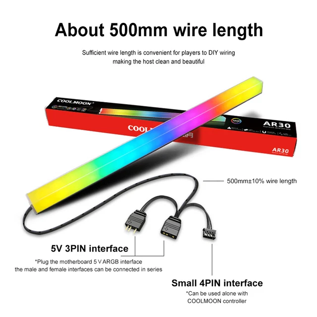 RGB PC CASE LED Strip Magnetic Computer Light Bar PC Game Light Gamer ...