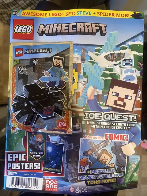 LEGO MINECRAFT MAGAZINE #7 2022 Ice Quest! + Awesome Steve & Spider Mob ...